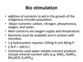bioremediation of oil spills | PPTX