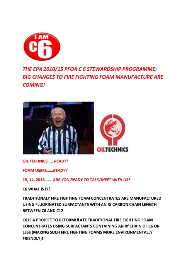 Oil Technics Ltd C6 Fire Fighting Foam | PDF