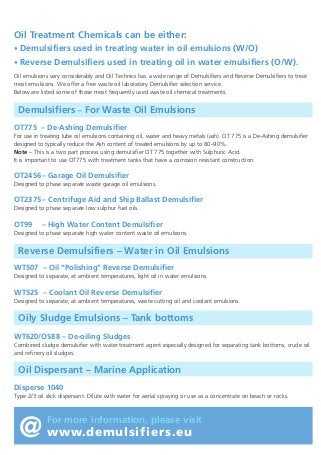 Oil Technics Ltd(OTL):Demulsifers. | PDF