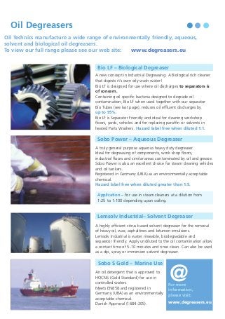 Oil Technics Ltd(OTL):Demulsifers. | PDF