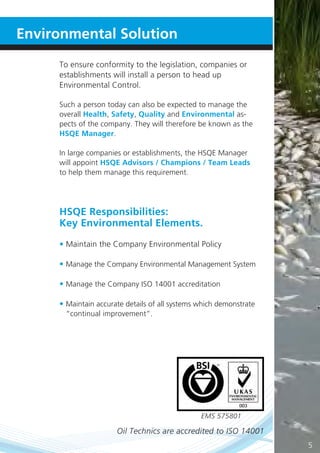 Oil Technics Lltd Spill Training Manual | PDF