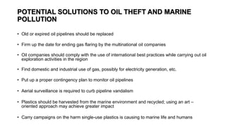 Oil theft and marine pollution in the Niger Delta: causes and potential solutions | PPT