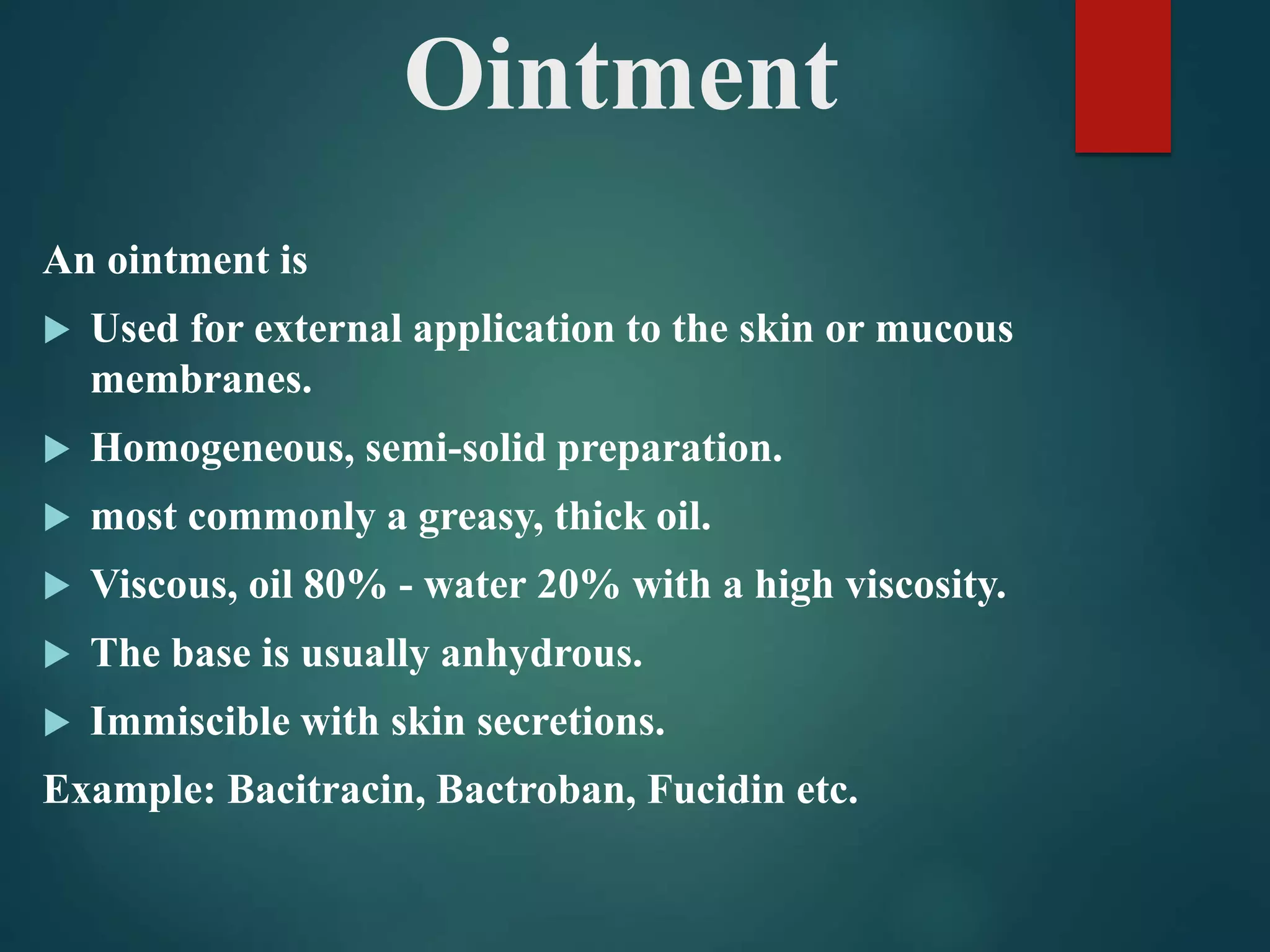 Ointment and cream by Anik | PPTX