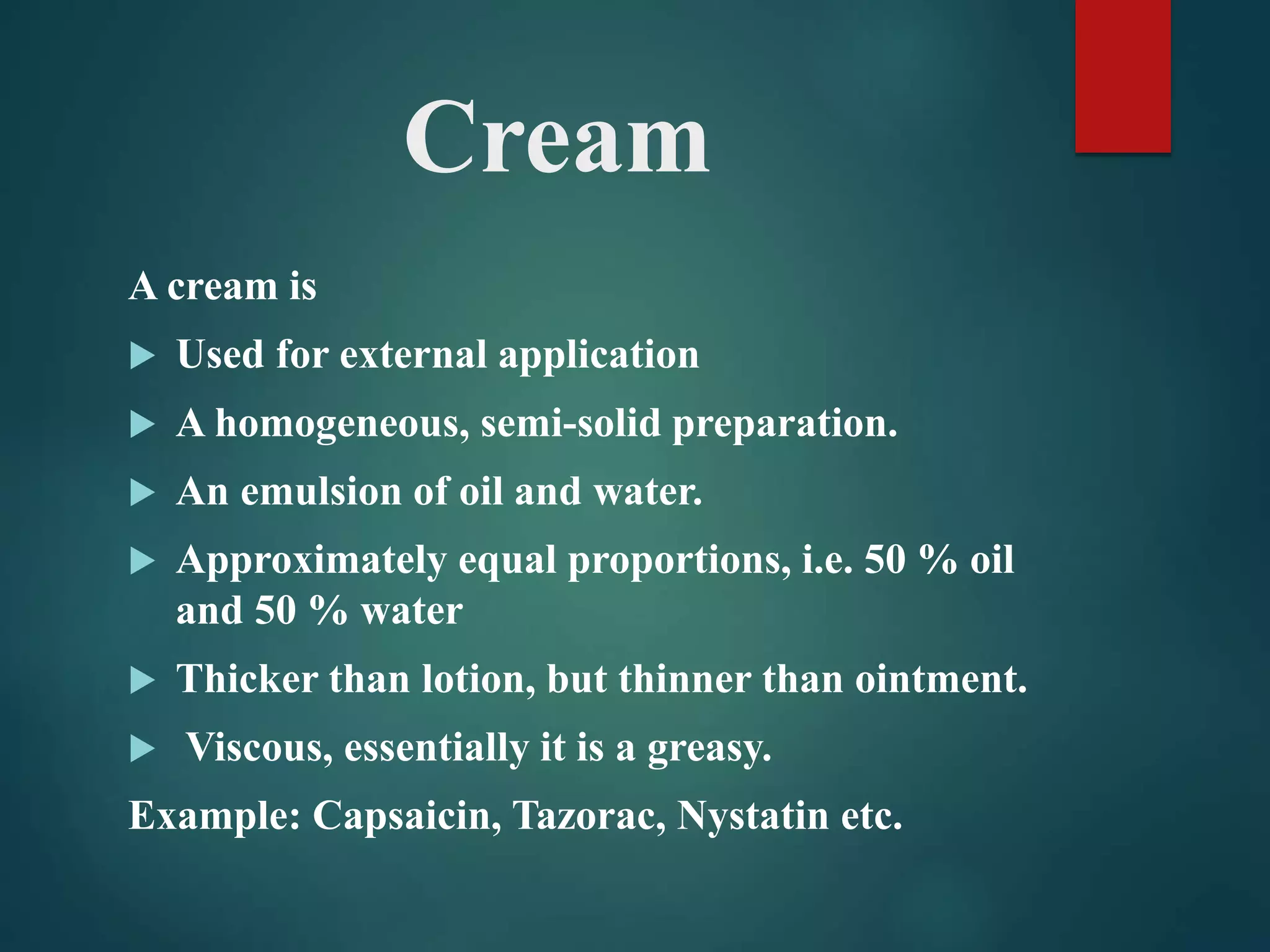 Ointment and cream by Anik | PPTX