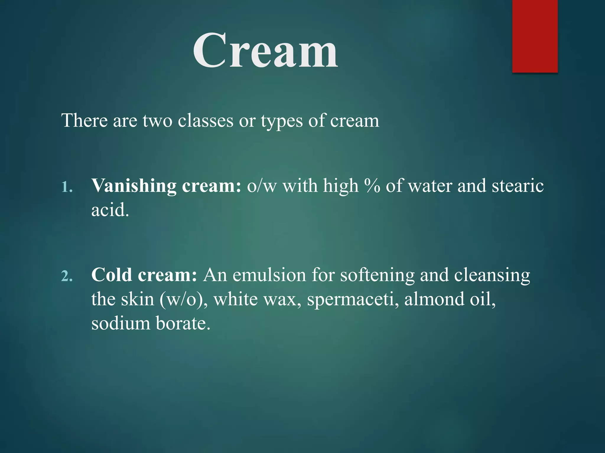 Ointment and cream by Anik | PPTX