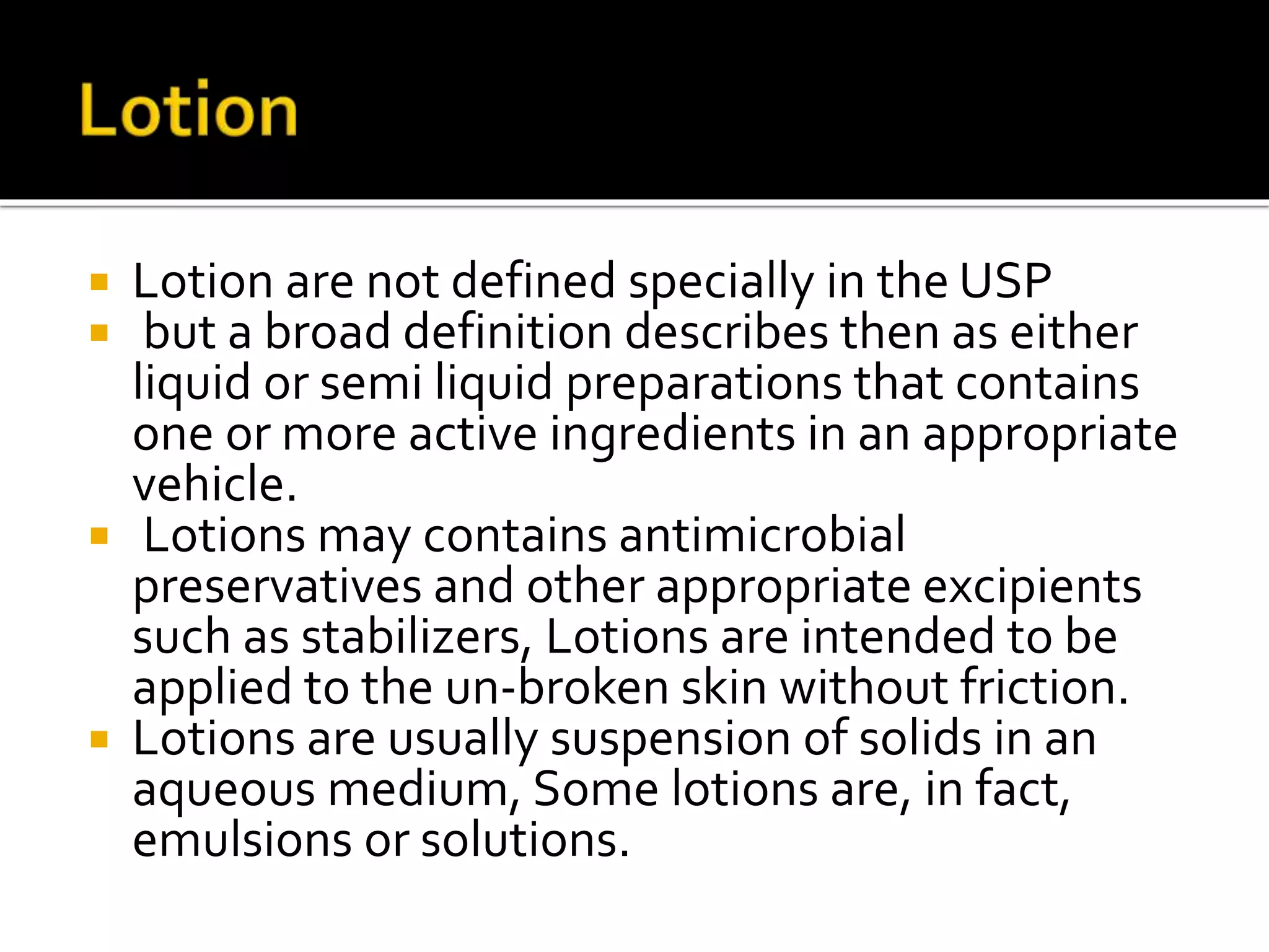 Ointment, creams and lotions | PPTX