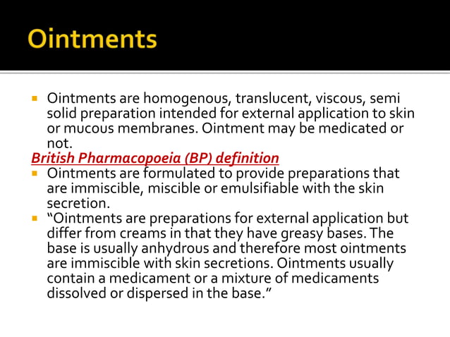 Ointment, creams and lotions | PPTX | Skin Care | Beauty