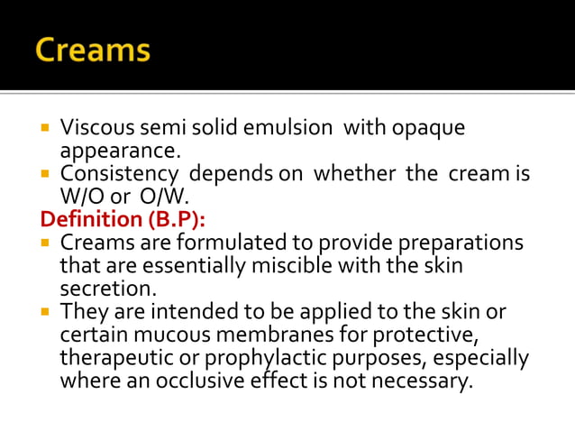 Ointment, creams and lotions | PPTX | Skin Care | Beauty