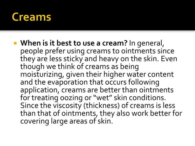 Ointment, creams and lotions | PPTX | Skin Care | Beauty