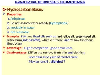 Ointments[1]. ppt | PPT | Skin and Dermatology | Diseases and Conditions