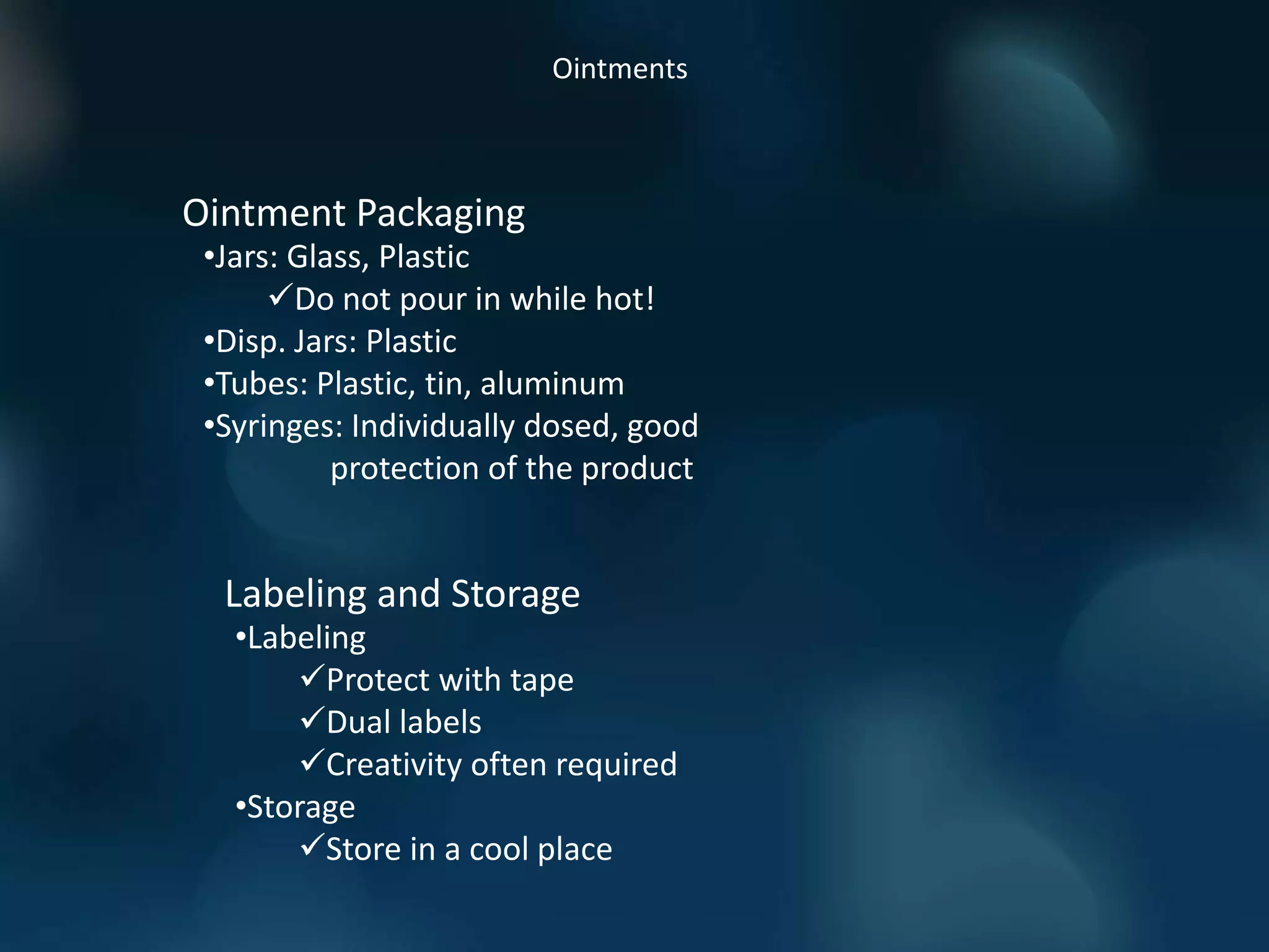Ointments, creams, and gels dds ppt pjt | PPTX
