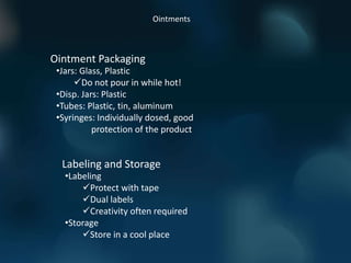 Ointments, creams, and gels dds ppt pjt | PPTX