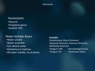 Ointments, creams, and gels dds ppt pjt | PPTX