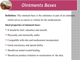 Ointment as Dosage Form Pharmaceutical Sciences by Ms. Jamdhade A. A ...