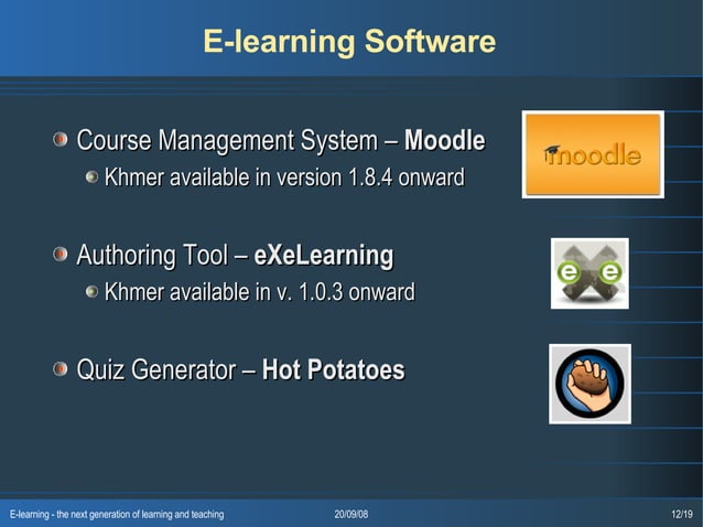 BarCamp Phnom Penh 2008 - E-learning in Cambodia | PPT