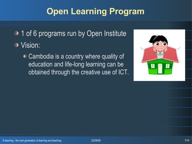 BarCamp Phnom Penh 2008 - E-learning in Cambodia | PPT
