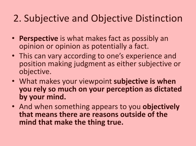 Opinion vs. Truth | PPTX