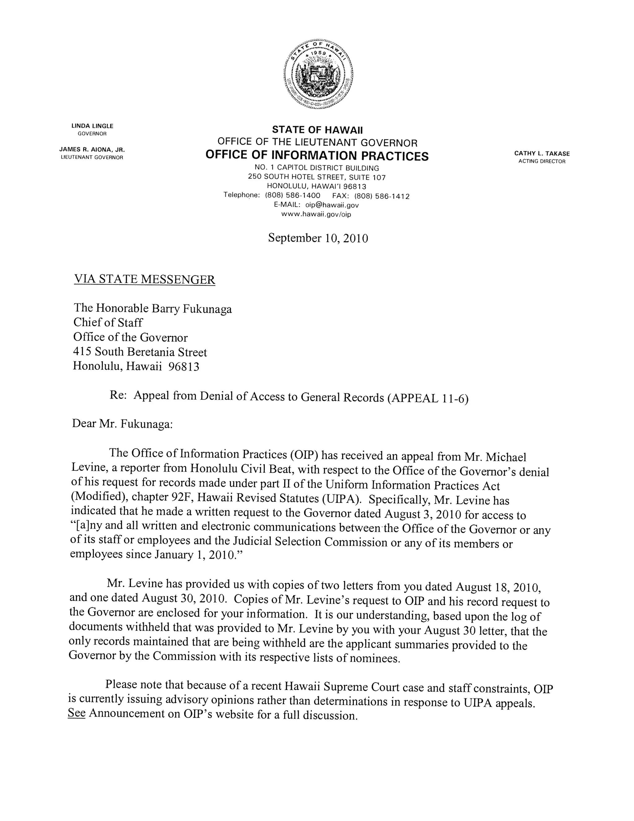 OIP letter to governor | PDF