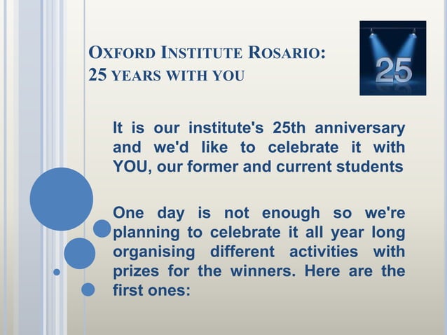 OIR anniversary | PPTX