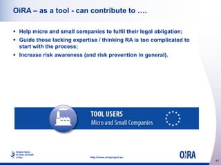 OiRA - Online interactive Risk Assessment - an overview of the project ...
