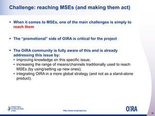 OiRA - Online interactive Risk Assessment - an overview of the project | PPTX