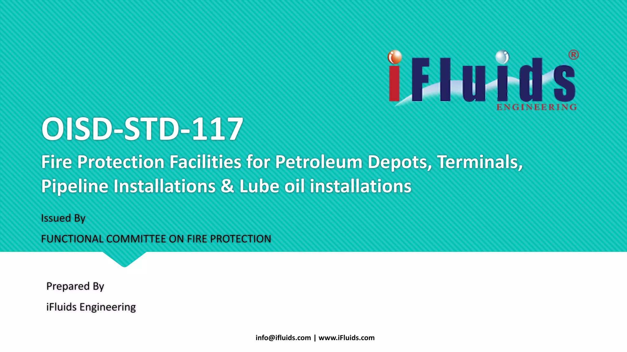 OISD-STD-117 Fire Protection Facilities for Petroleum Depots, Terminals, Pipeline Installations ...