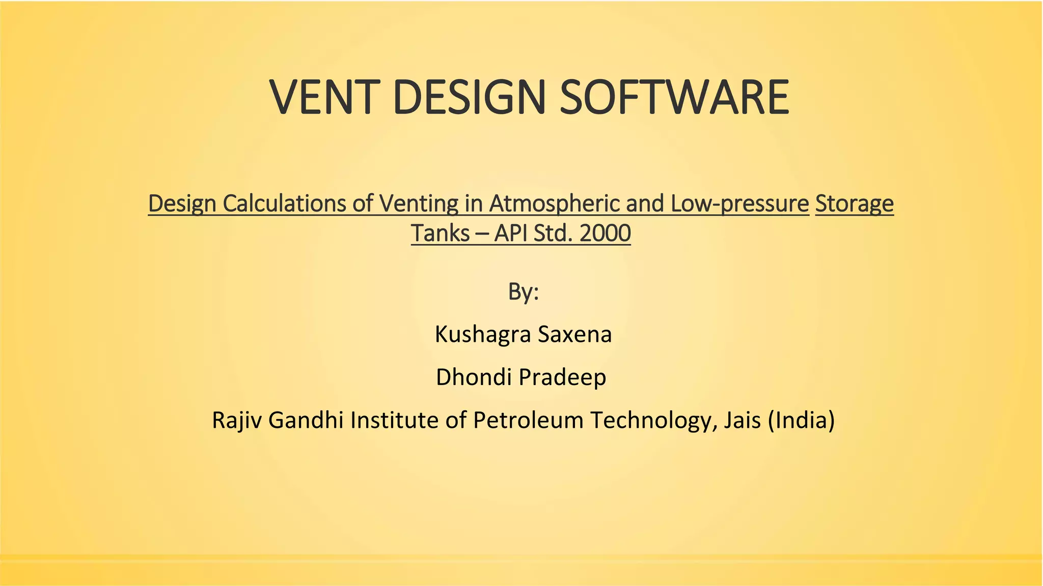 Design Calculation of Venting for Atmospheric & Low Pressure Storage ...