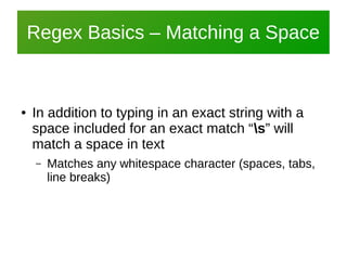 OISF: Regular Expressions (Regex) Overview | PPT