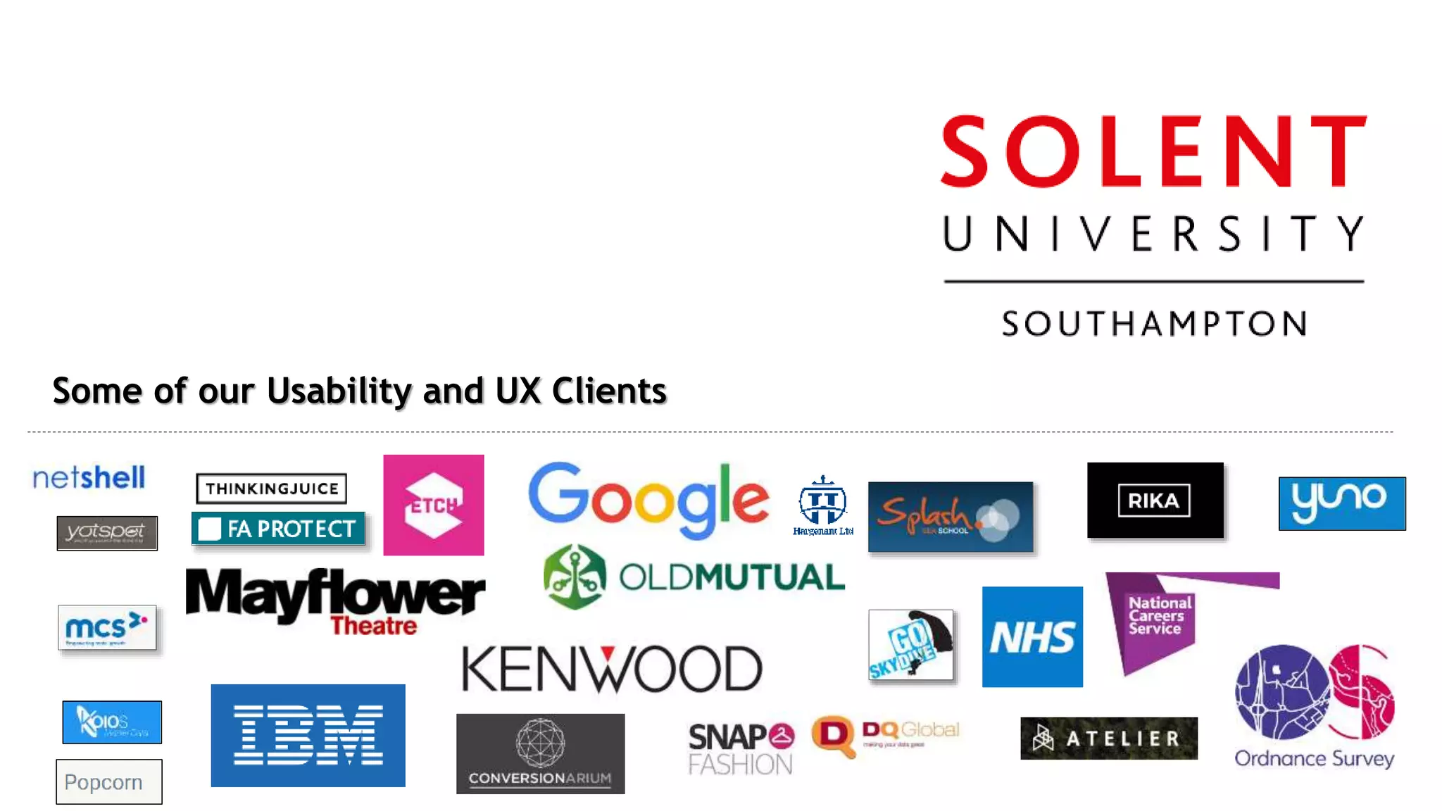 Solent University - UX Usability Lab | PPT