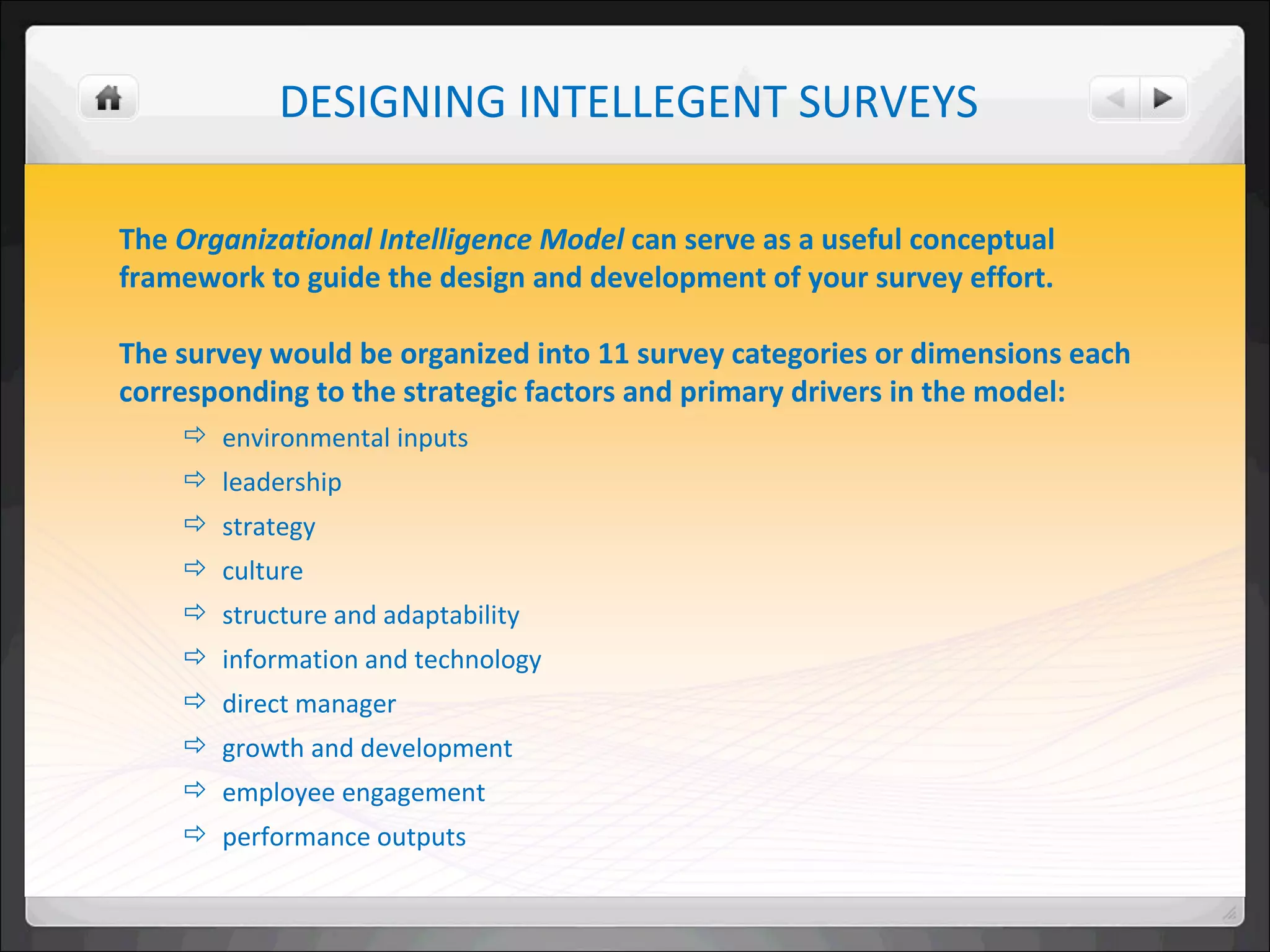 Organizational Intelligence Surveys: Models, Methods & Madness by Dr ...