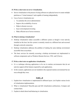 OIT552 Cloud Computing - Question Bank | PDF