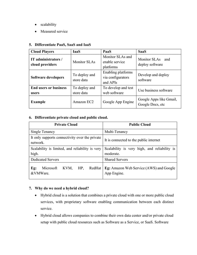 OIT552 Cloud Computing - Question Bank | PDF | Cloud Computing | Internet