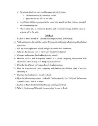 OIT552 Cloud Computing - Question Bank | PDF