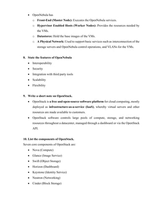 OIT552 Cloud Computing - Question Bank | PDF