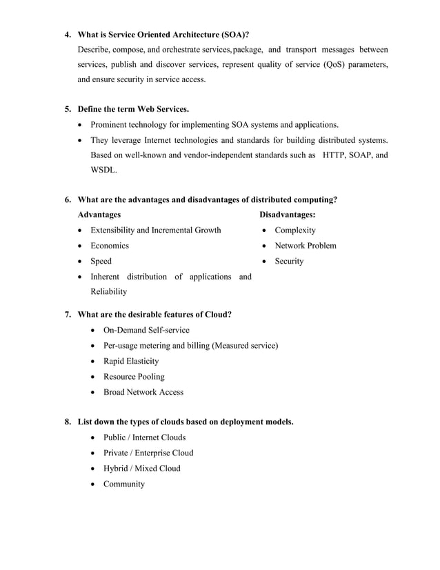 OIT552 Cloud Computing - Question Bank | PDF | Cloud Computing | Internet