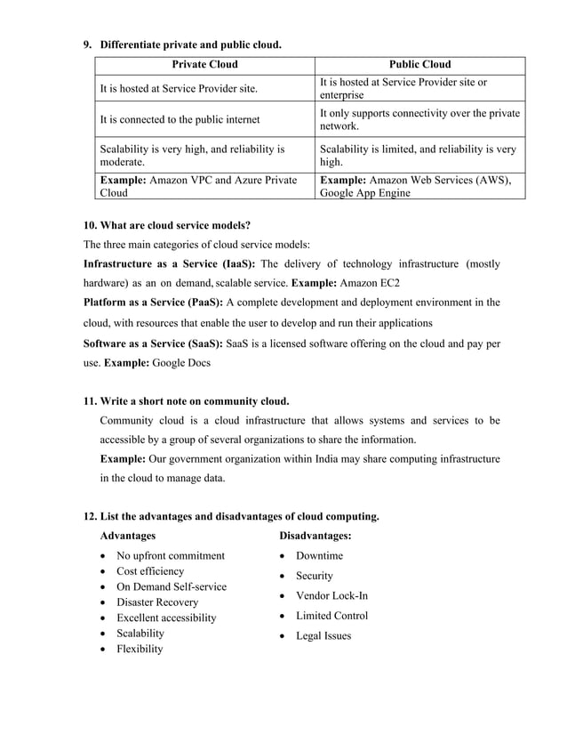 OIT552 Cloud Computing - Question Bank | PDF | Cloud Computing | Internet