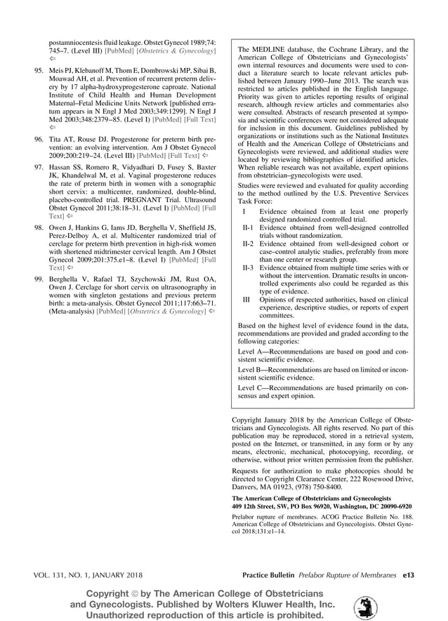 Oi vo non - prelabor rupture of membrane - acog guideline 2018 | PDF ...