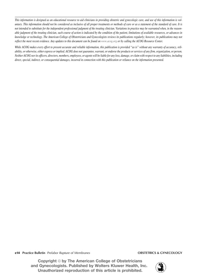 Oi vo non - prelabor rupture of membrane - acog guideline 2018 | PDF ...