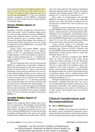 Oi vo non - prelabor rupture of membrane - acog guideline 2018 | PDF