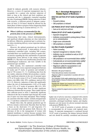 Oi vo non - prelabor rupture of membrane - acog guideline 2018 | PDF