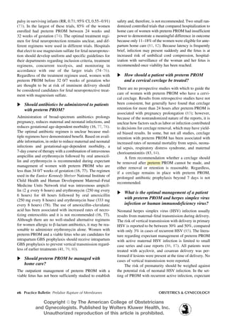 Oi vo non - prelabor rupture of membrane - acog guideline 2018 | PDF