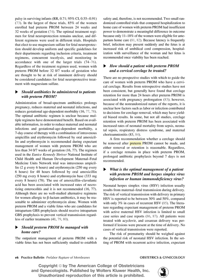 Oi vo non - prelabor rupture of membrane - acog guideline 2018 | PDF ...