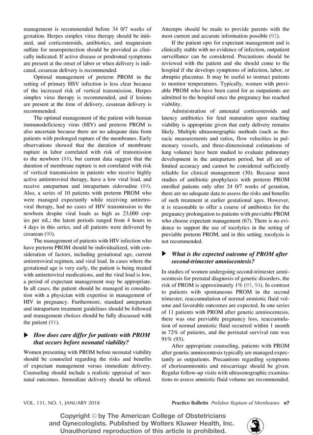 Oi vo non - prelabor rupture of membrane - acog guideline 2018 | PDF ...