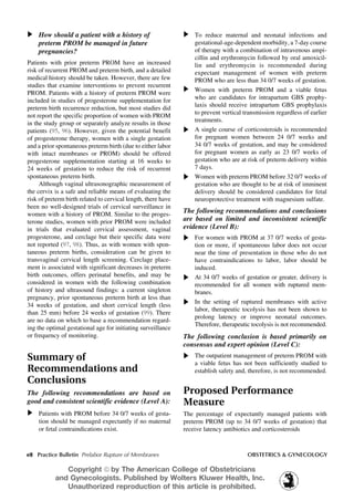 Oi vo non - prelabor rupture of membrane - acog guideline 2018 | PDF