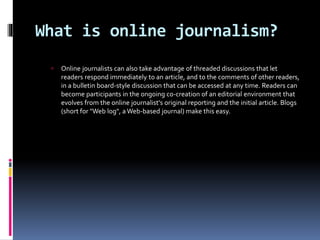 what is online journalism? | PPTX