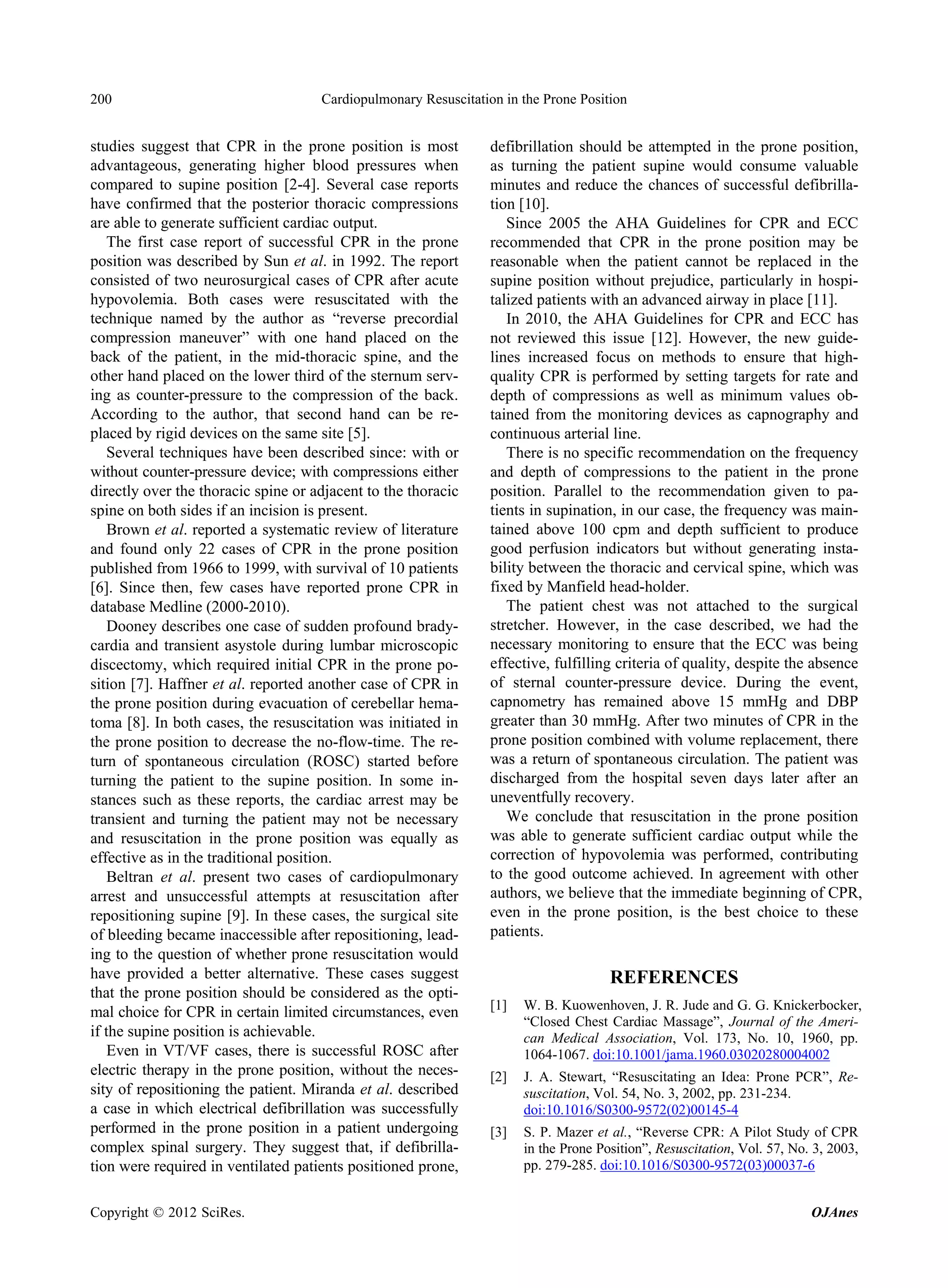 CPR in prone position | PDF