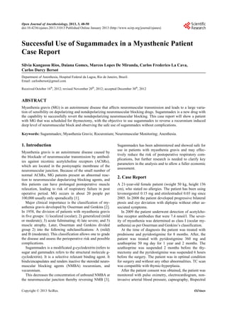 Sugammadex-Myasthenia Gravis | PDF