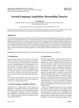 Second Language Acquisition | PDF | Education