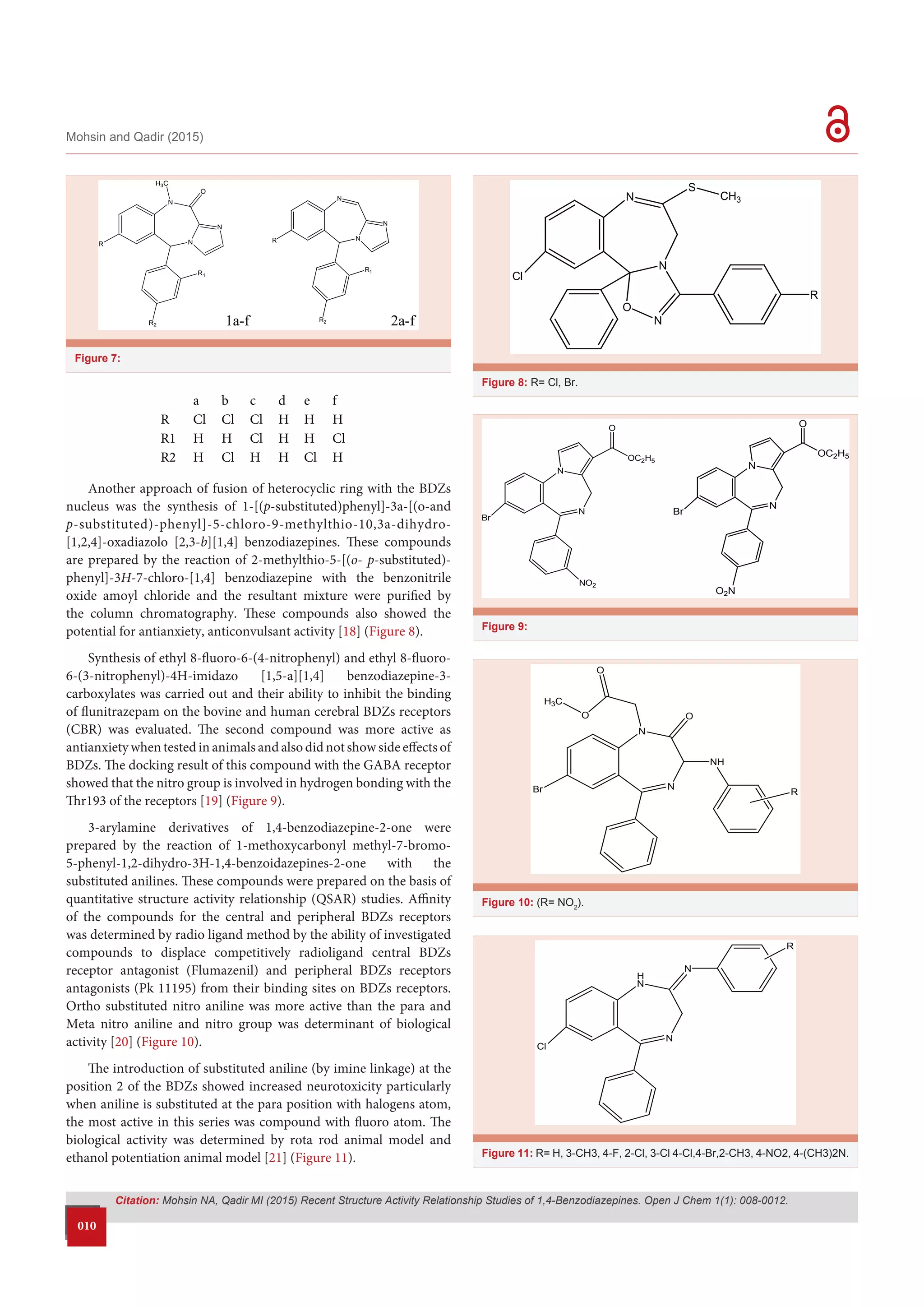 Recent Structure Activity Relationship Studies of 1,4-Benzodiazepines | PDF