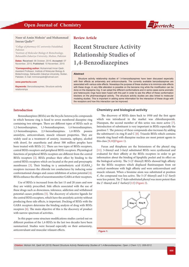Recent Structure Activity Relationship Studies of 1,4-Benzodiazepines | PDF